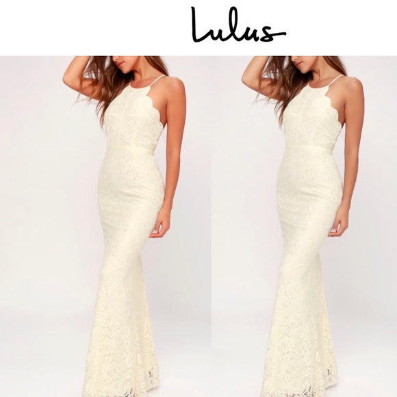 Lulus | Dresses | Zenith Cream Lace Maxi Dress | Poshmark